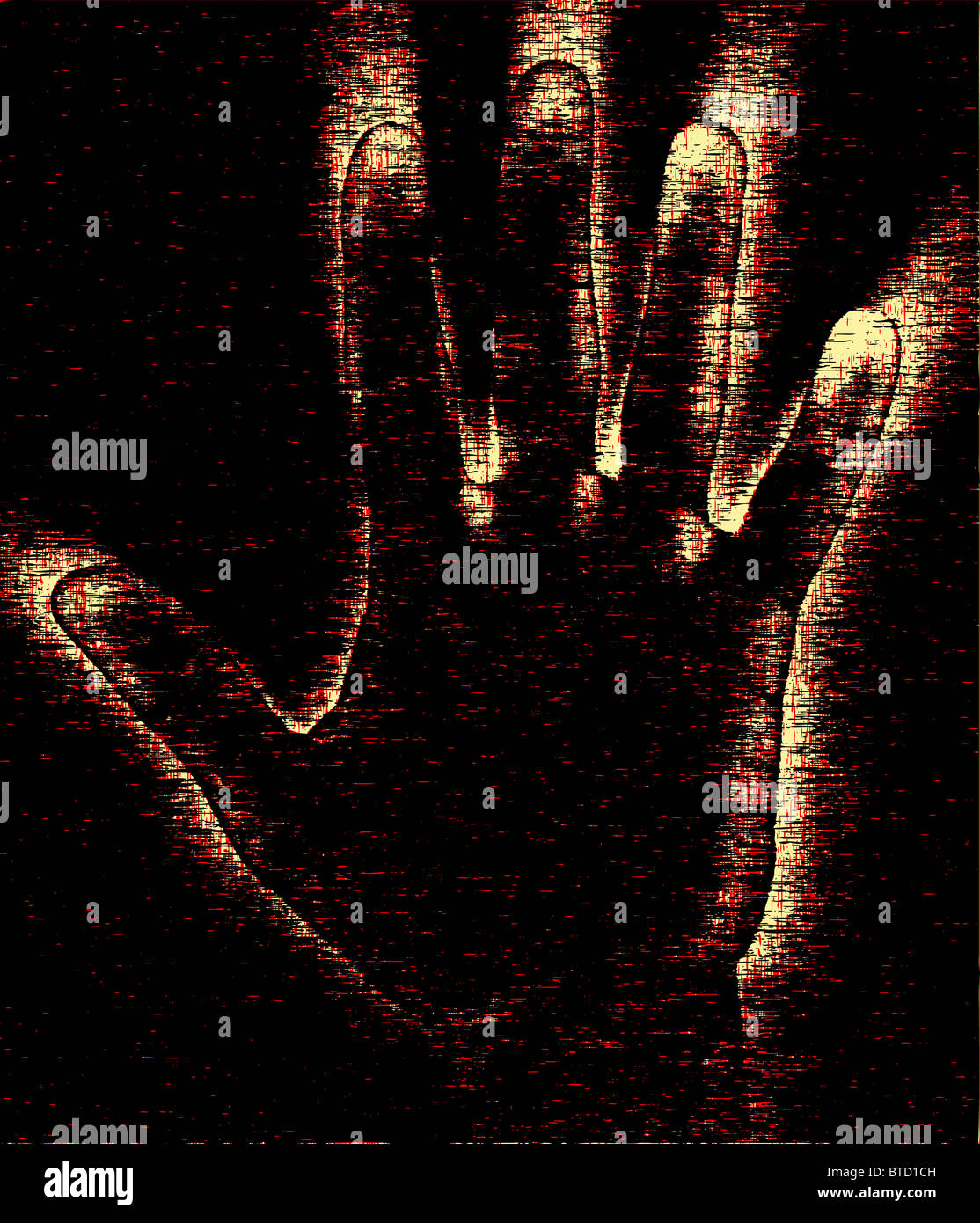 Illustrated grunge design of a hand Stock Photo - Alamy