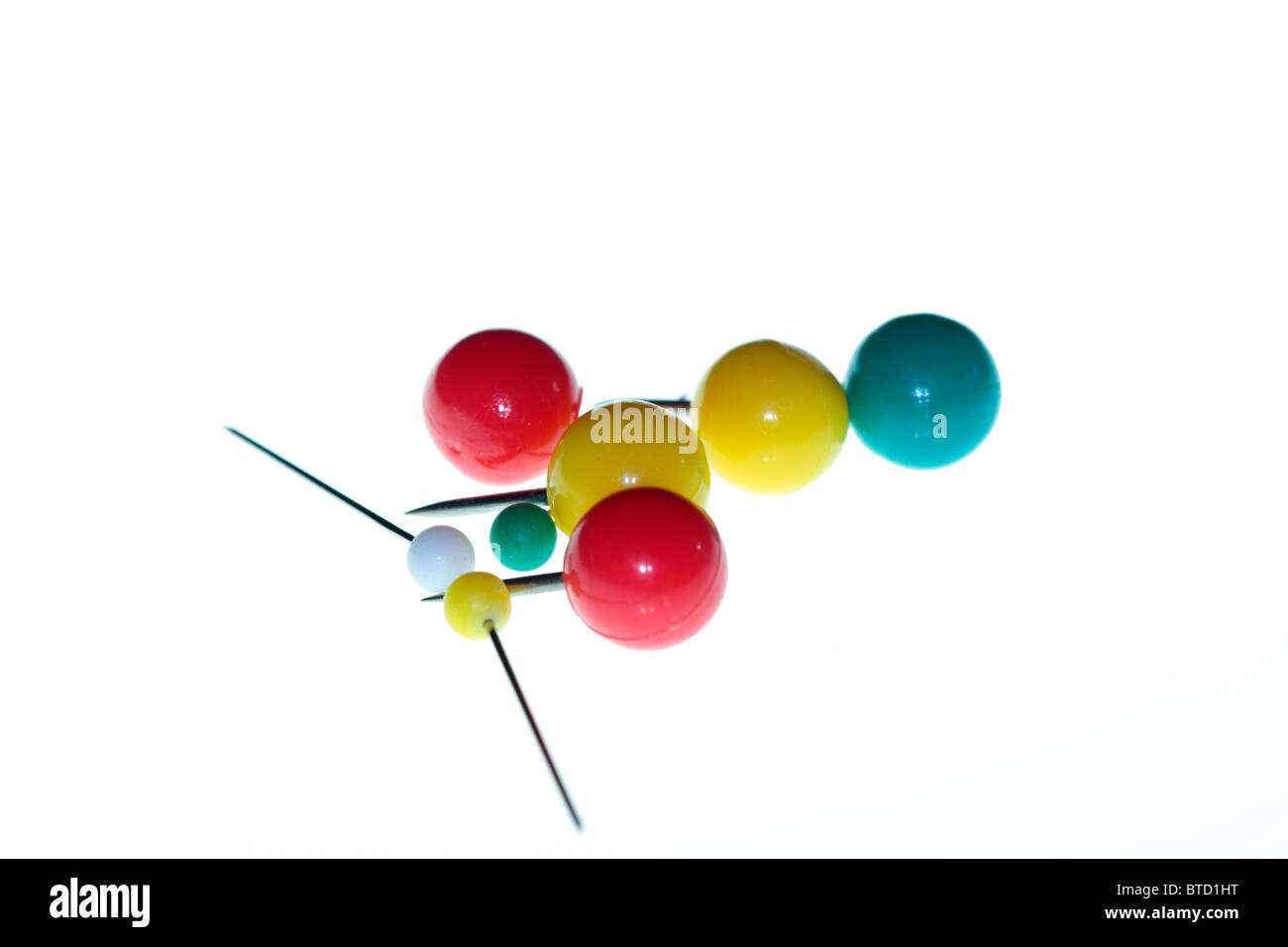 Colourful map pins arranged like a molecule Stock Photo - Alamy