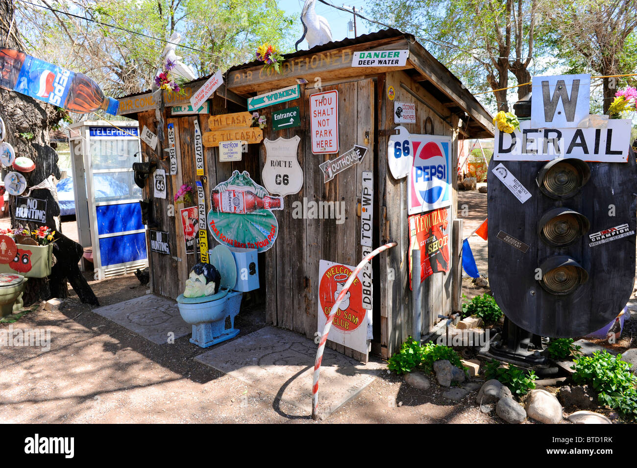 Signs and Decorations around Snow Cap Inn Seligman Arizona Route 66 ...
