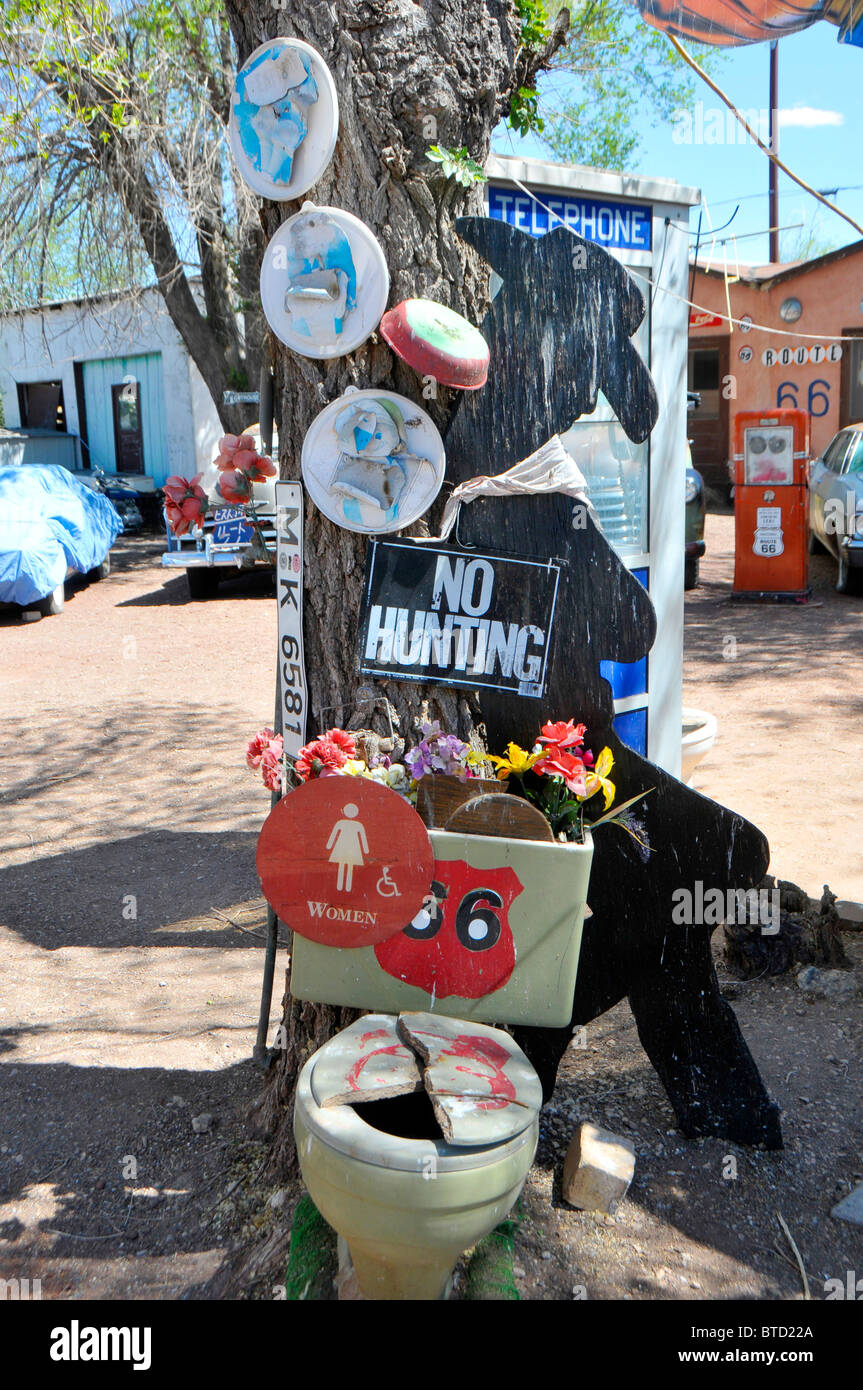 Signs and Decorations around Snow Cap Inn Seligman Arizona Route 66 ...