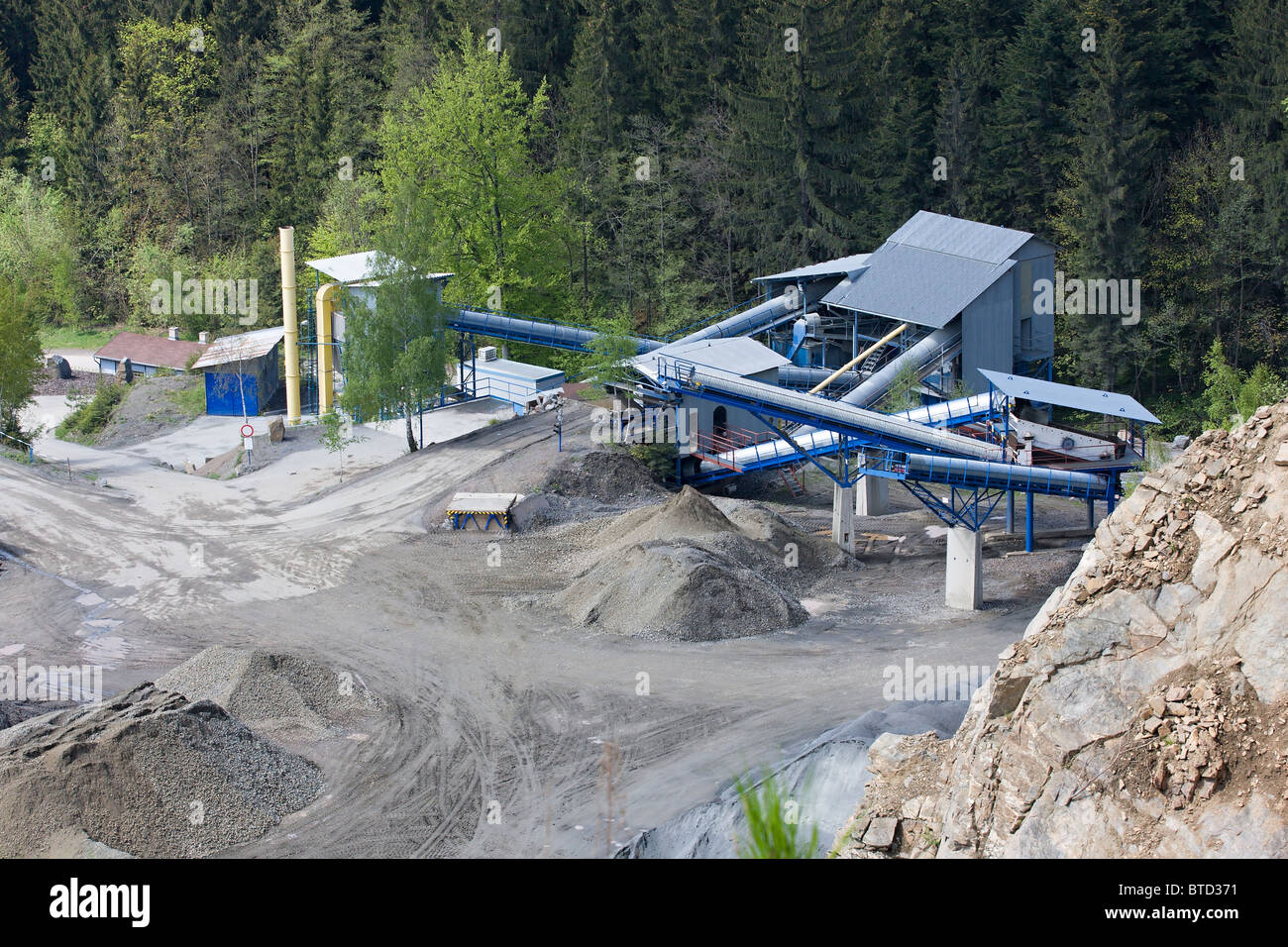 Belt conveyors and mining equipment in a quarry Stock Photo - Alamy