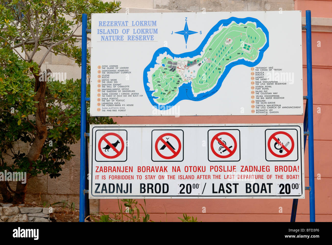 Map of lokrum island hi-res stock photography and images - Alamy