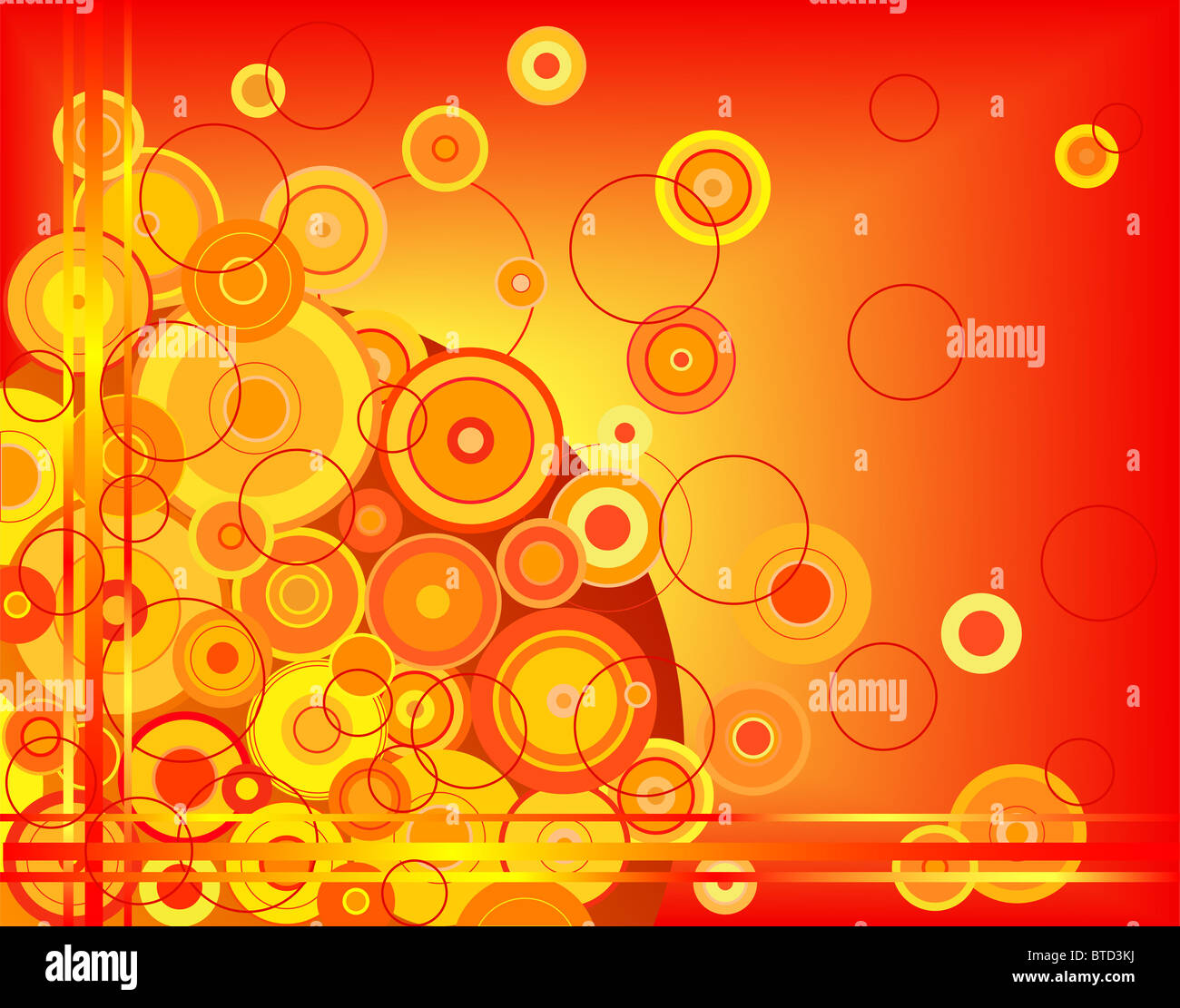 Abstract illustrated background of red and yellow circles Stock Photo ...
