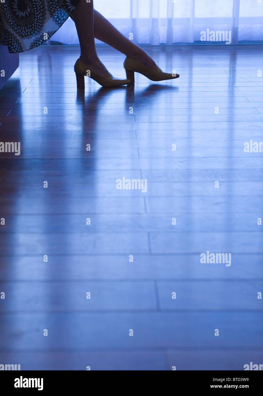 Close up woman feet window hi-res stock photography and images - Alamy