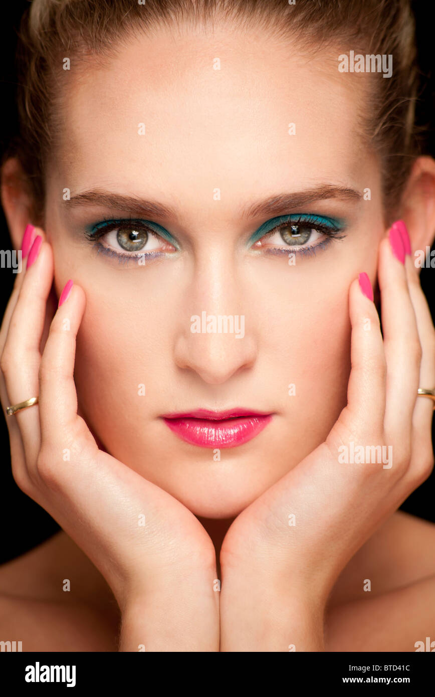Woman makeup eyeshadow lipstick hi-res stock photography and images - Alamy