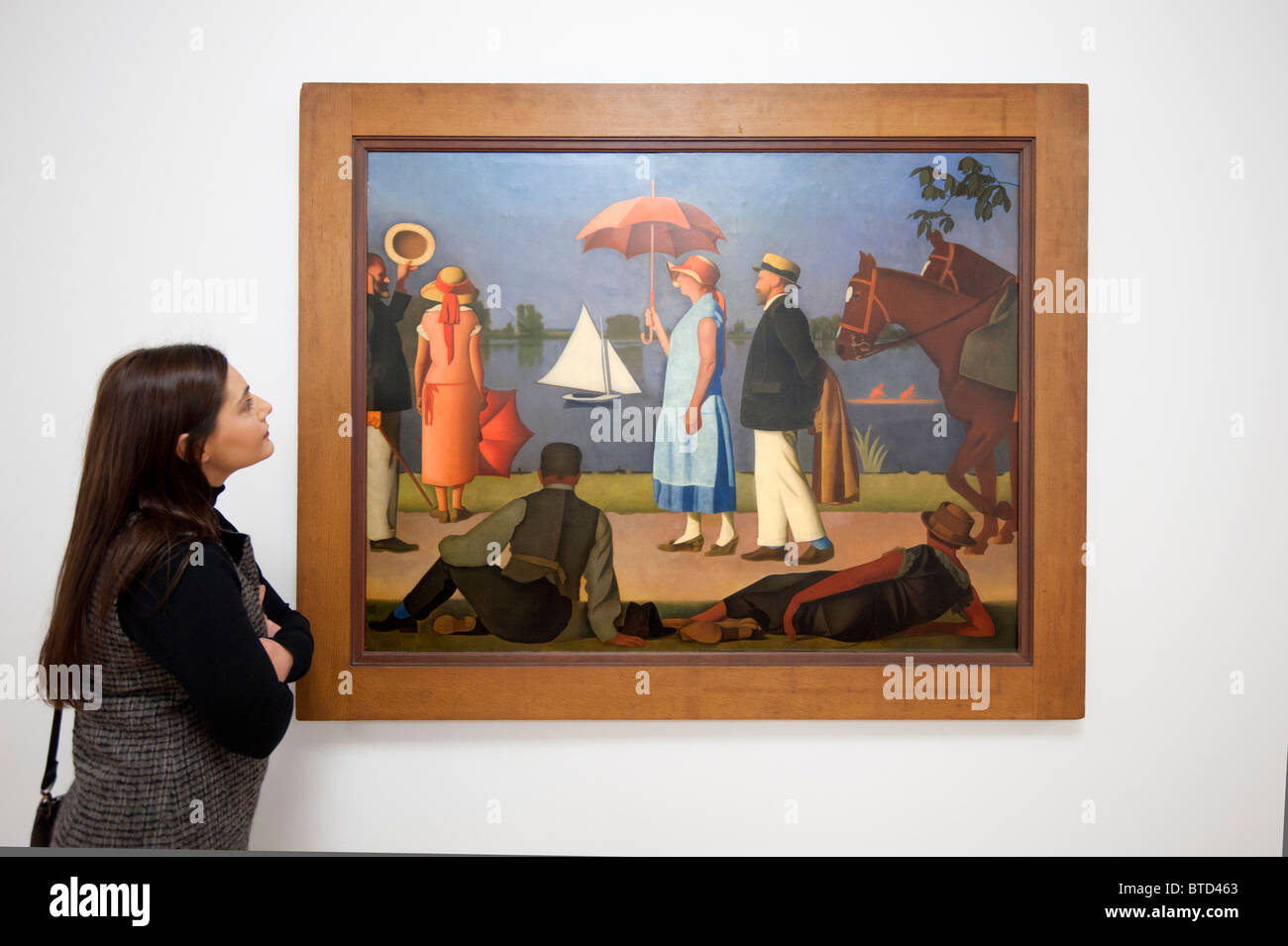 Painting Walking by the Amstel by Kaspar Niehaus at the Gemeentemuseum ...