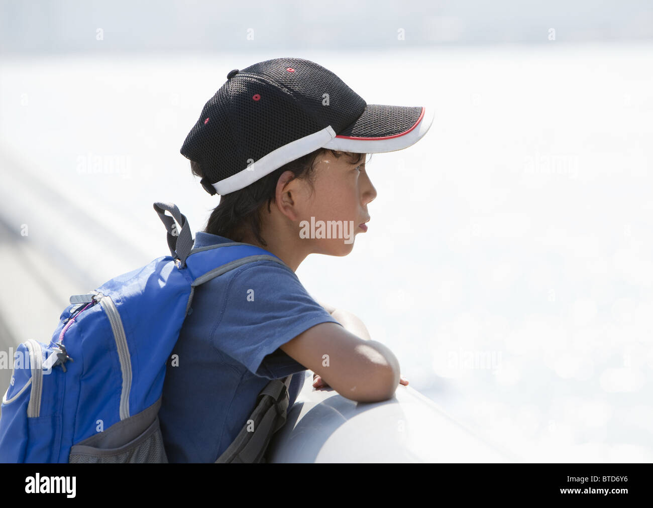 Boy looking at the sea Stock Photo - Alamy