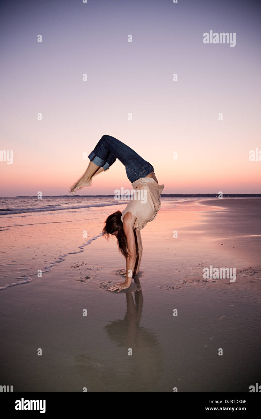 Handstand on white hi-res stock photography and images - Alamy