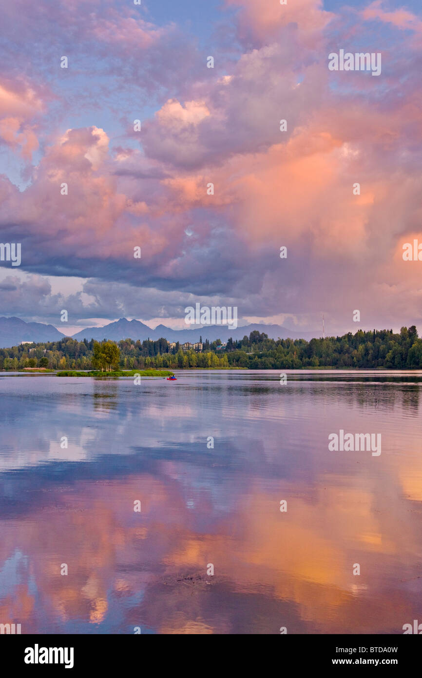 Pink clouds reflecting in the water hi-res stock photography and images ...