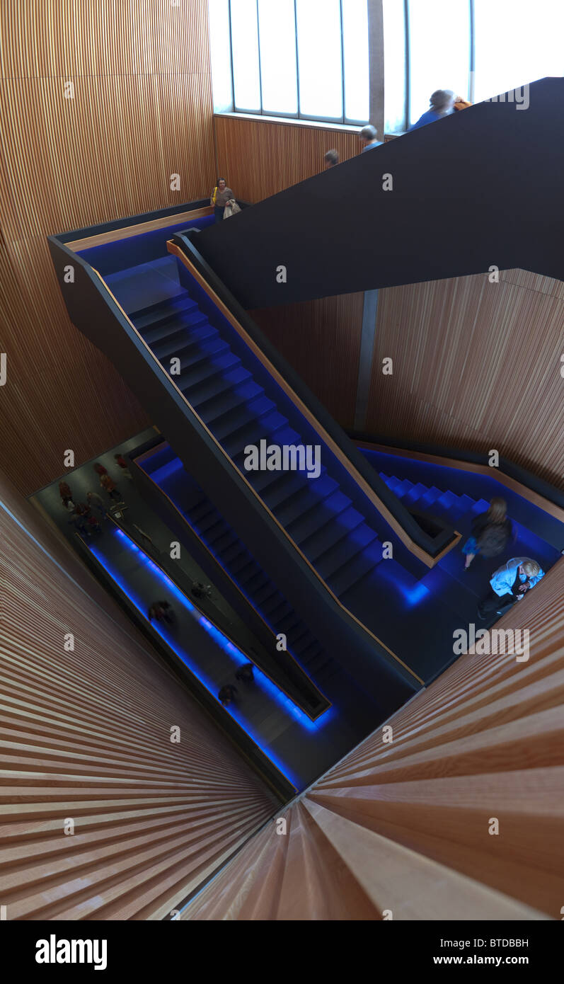 View looking down on the Grand Staircase in the Anchorage Museum at the ...