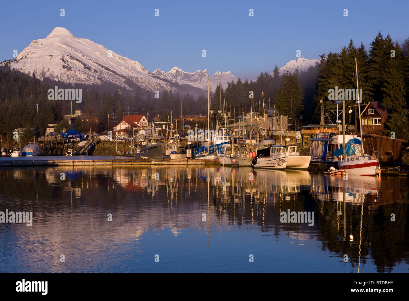 Scenic view of Auke Bay and the Coast Range near Juneau, Inside Passage ...