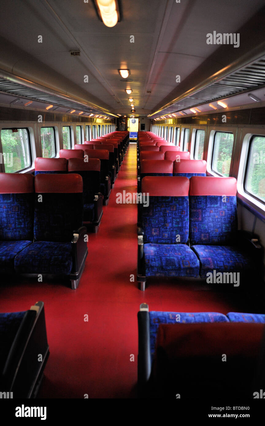 Inside Alaska Railroad's passenger car while on the *Hurricane Turn ...