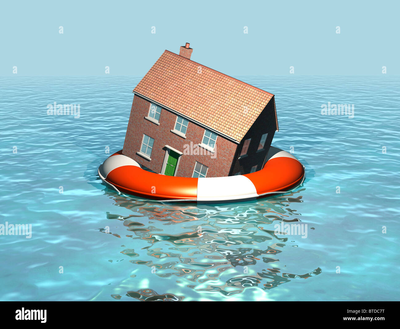 House in a life belt on the sea Stock Photo - Alamy