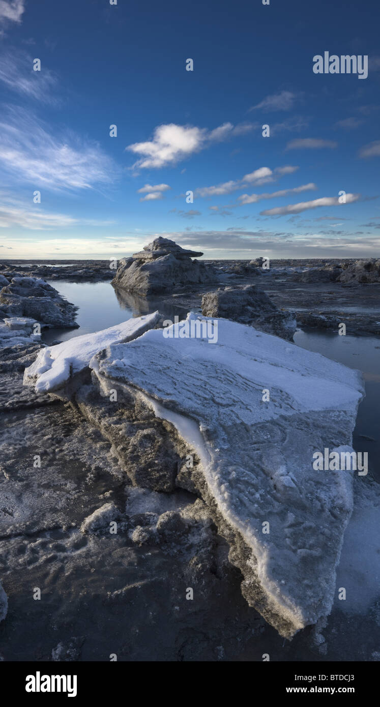 Stranded ice floes at low tide on the Turnagain Arm, Southcentral ...