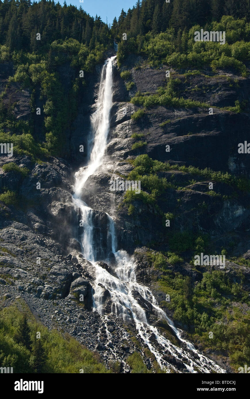 Waterfall in Harriman Fjord, Chugach National Forest, Prince William ...
