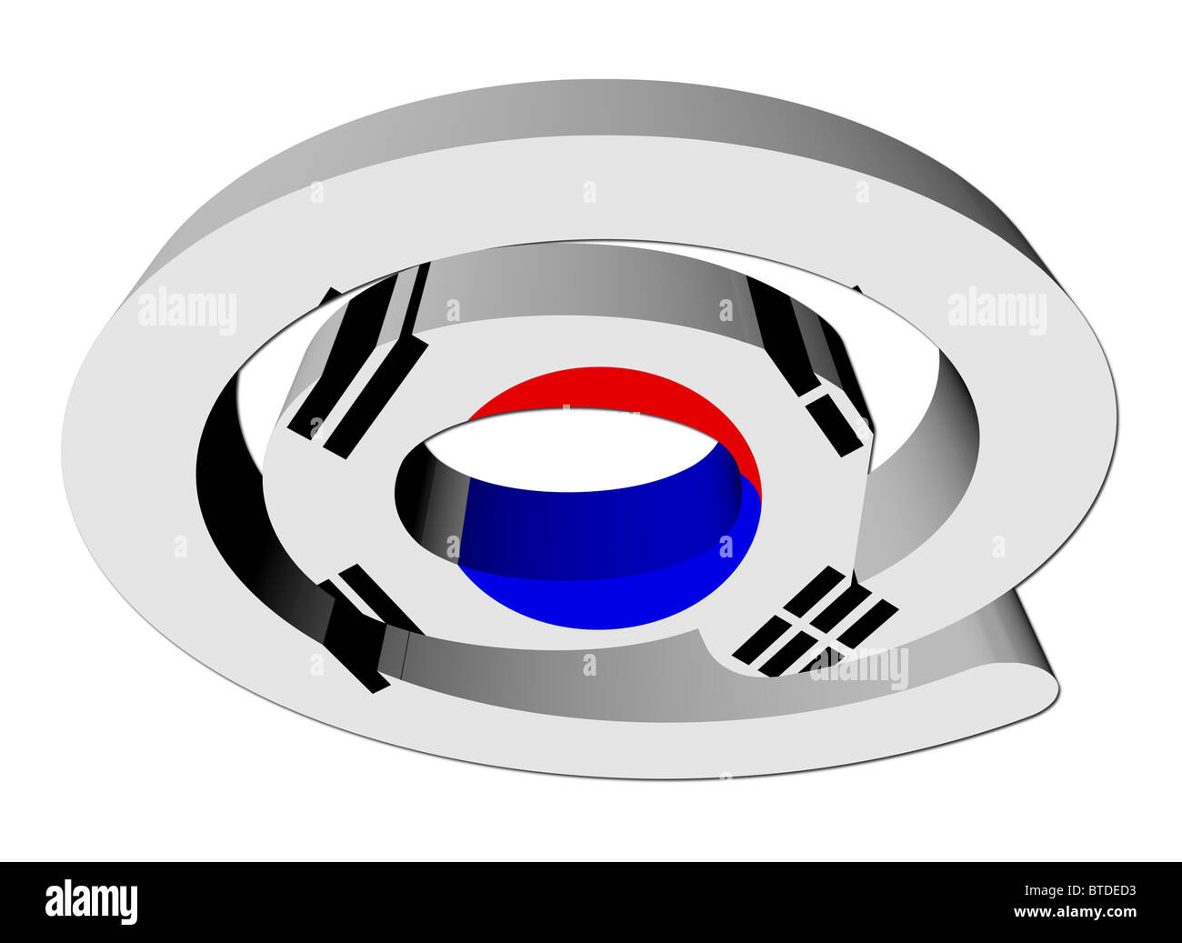 e-mail address AT symbol with South Korean flag illustration Stock ...
