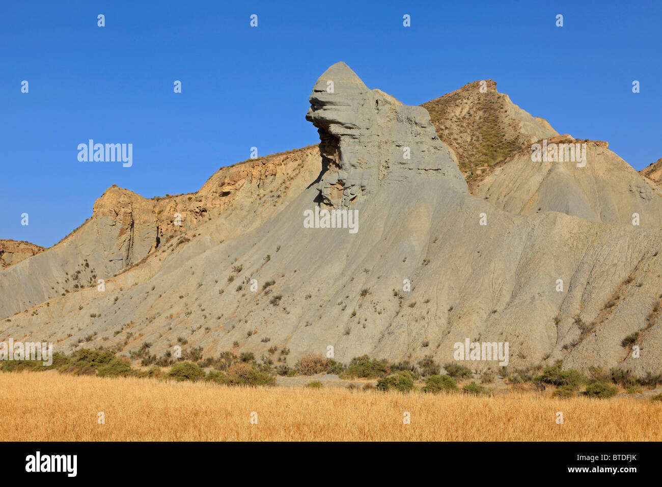 Rock formation in the Tabernas Desert in Andalusia, Spain Stock Photo ...