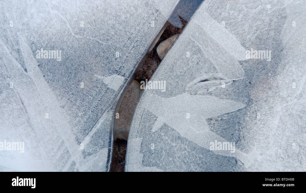 Close up of ice along the North Fork of the Nooksak River during Winter ...