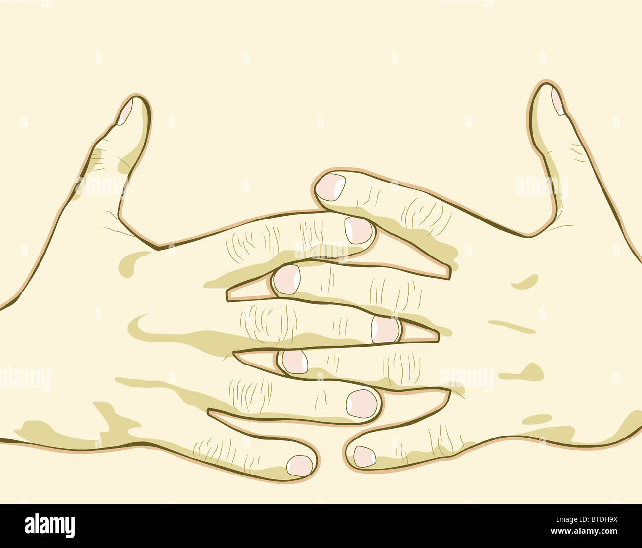 Illustration of a pair of hands Stock Photo - Alamy