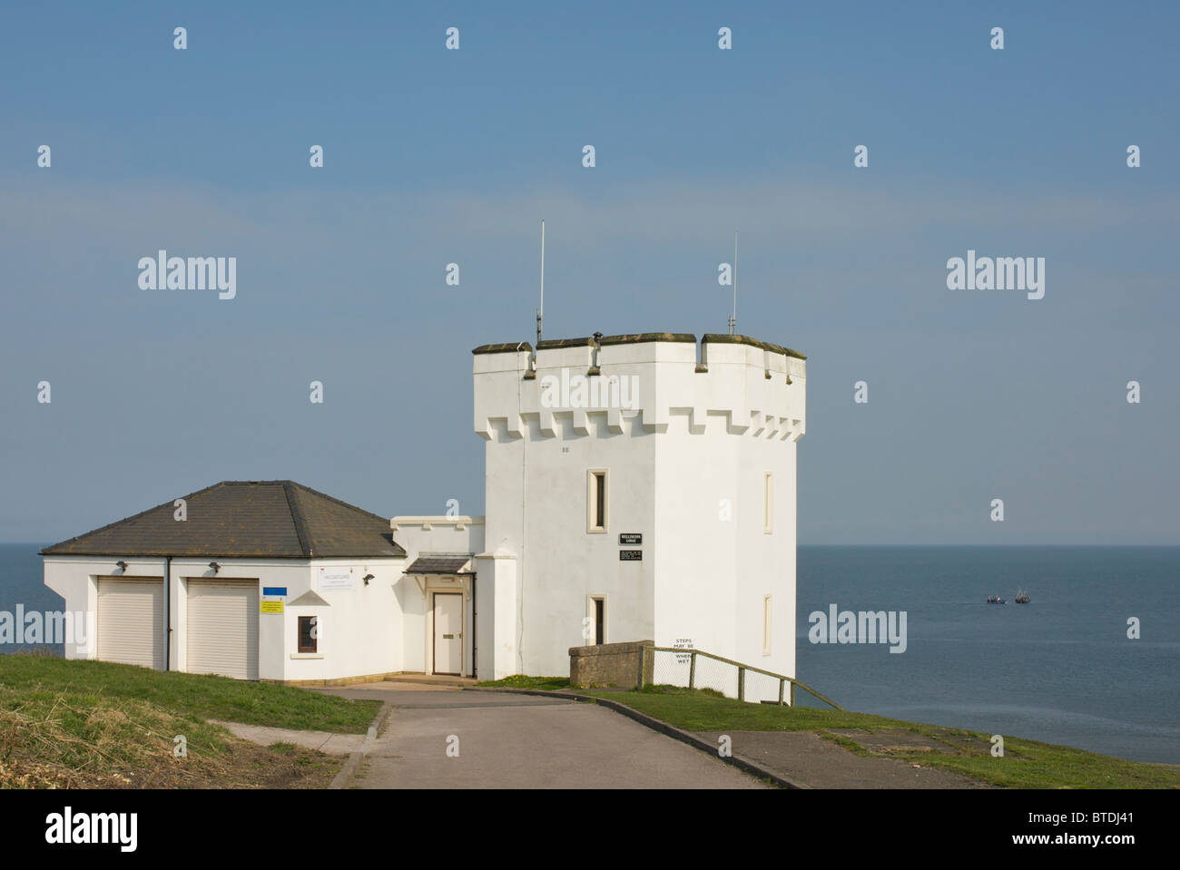 The Coastguard Station overlooking the port of Whitehaven, West Cumbria ...