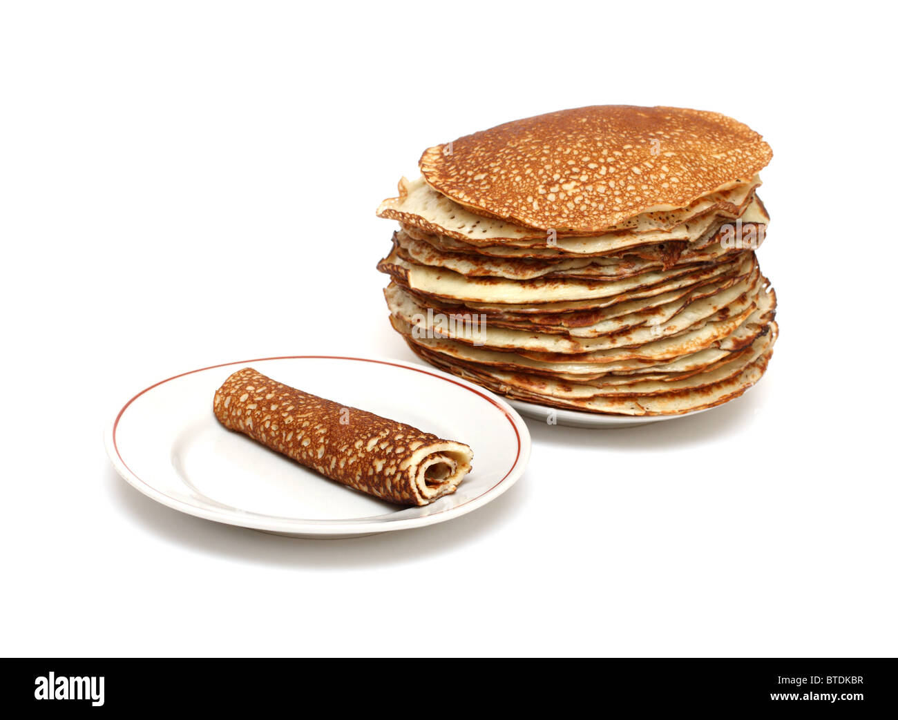 stack of pancakes - russian traditional food Stock Photo - Alamy