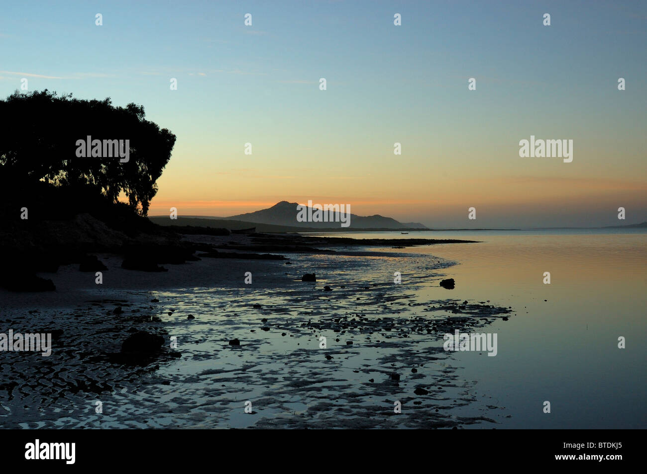 Sunset over the lagoon at Churchaven Stock Photo - Alamy