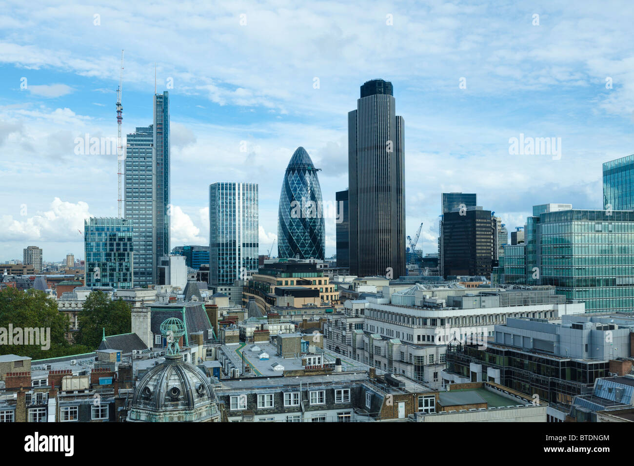 Elevated view of the City of London, including the new Heron Tower ...