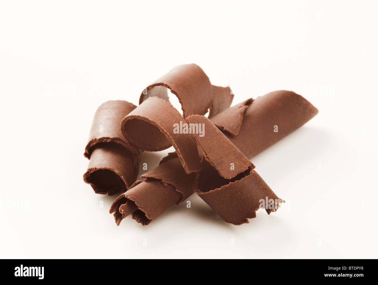 Group of chocolate curls - studio shot Stock Photo - Alamy