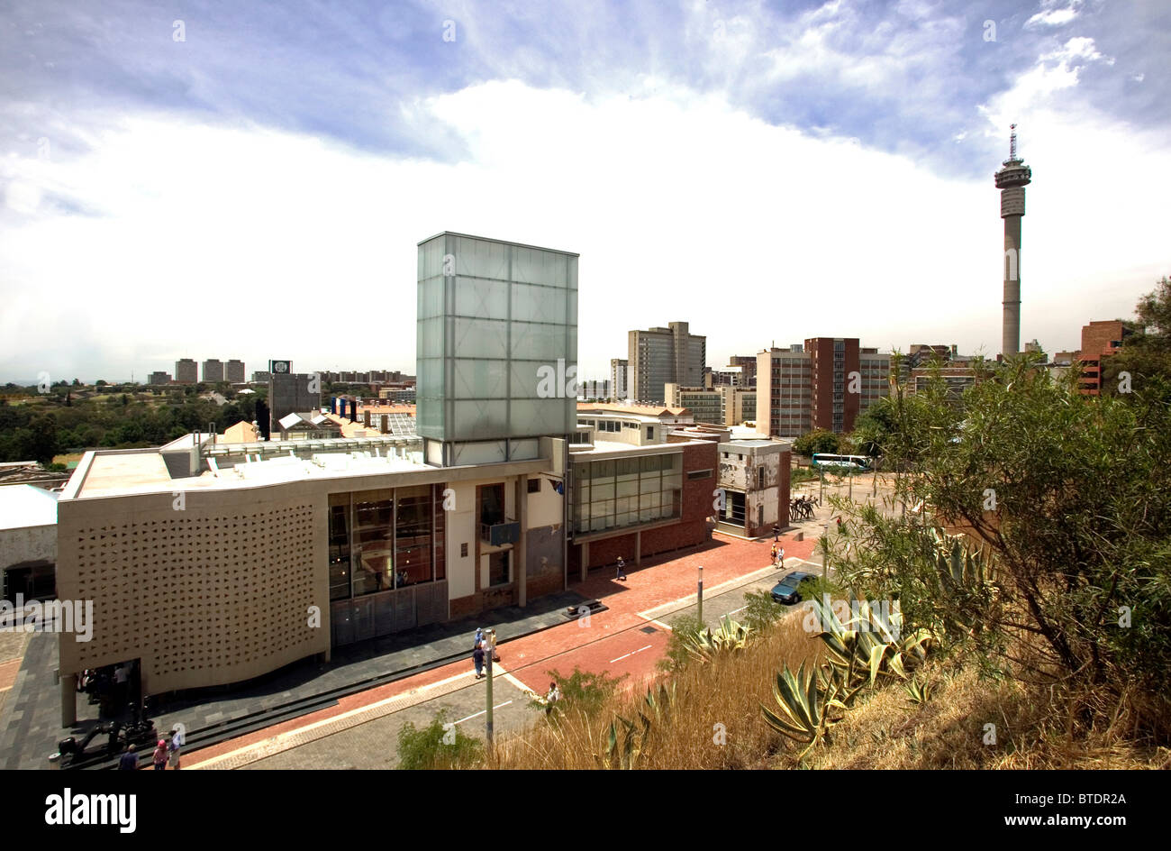 The Constitutional Court Building with the Hillbrow Tower in the ...