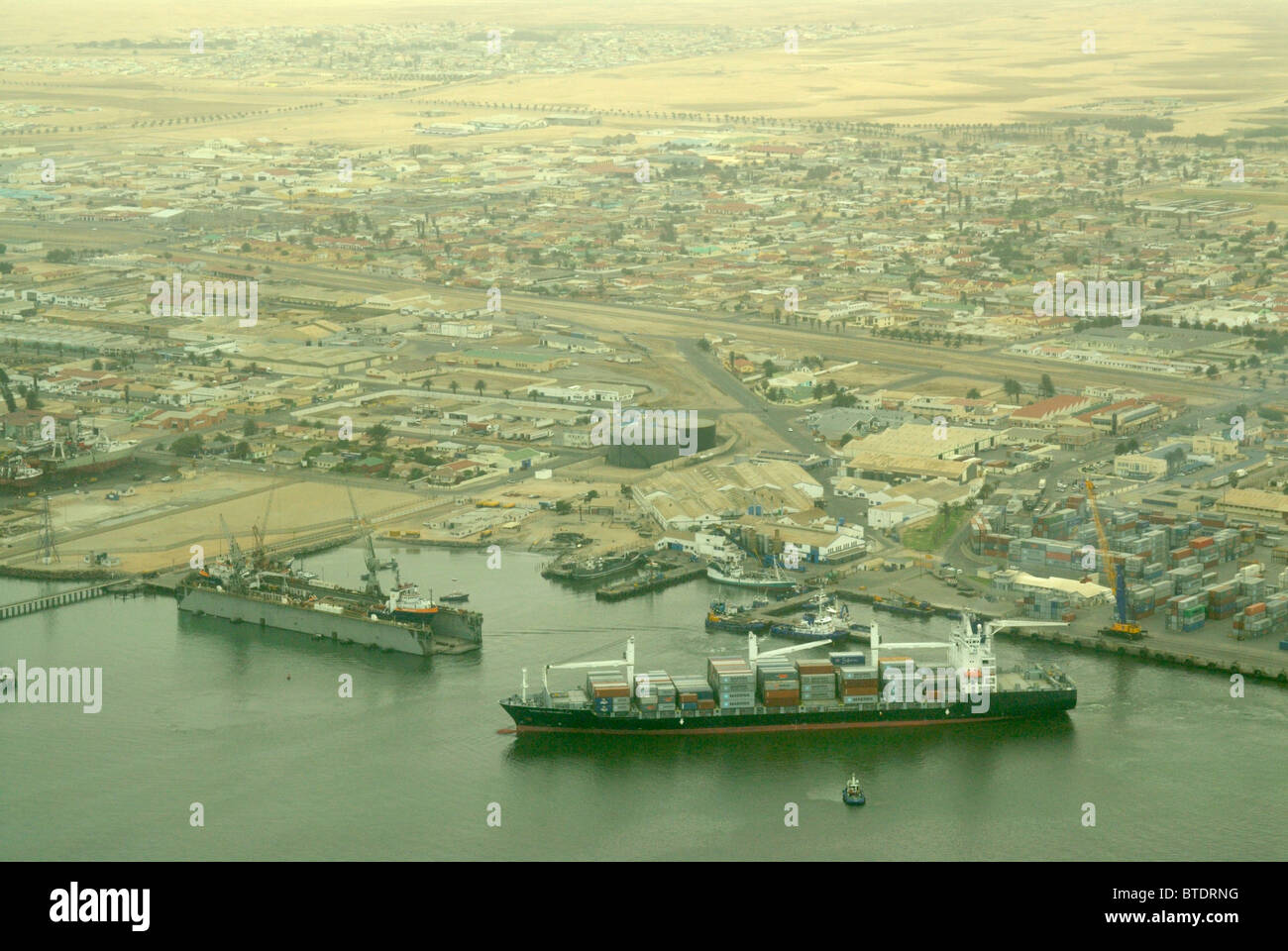 Aerial scenic view of Walvis Bay harbour Stock Photo - Alamy