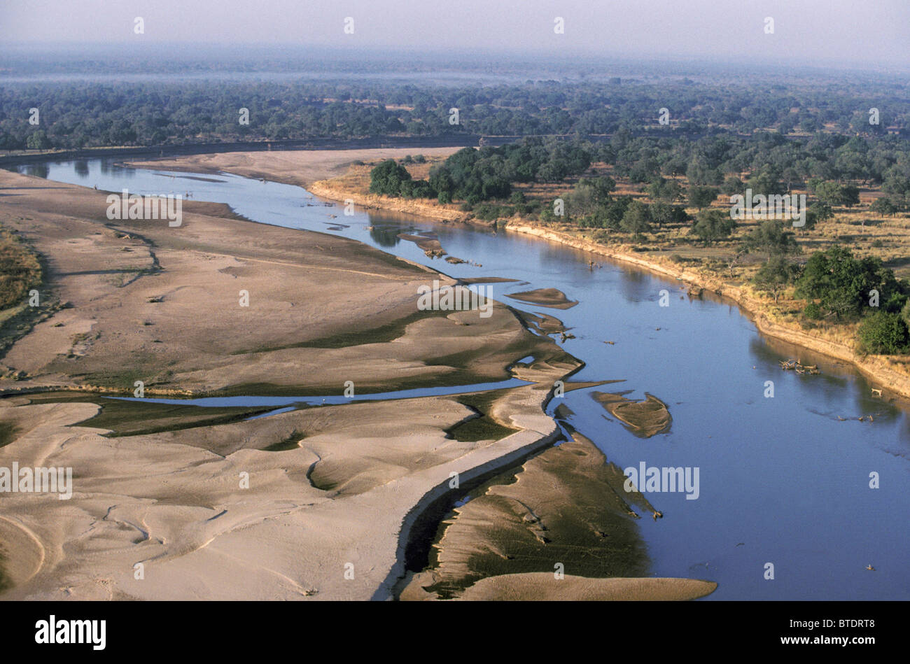 Luangwa river aerial showing Stock Photo - Alamy