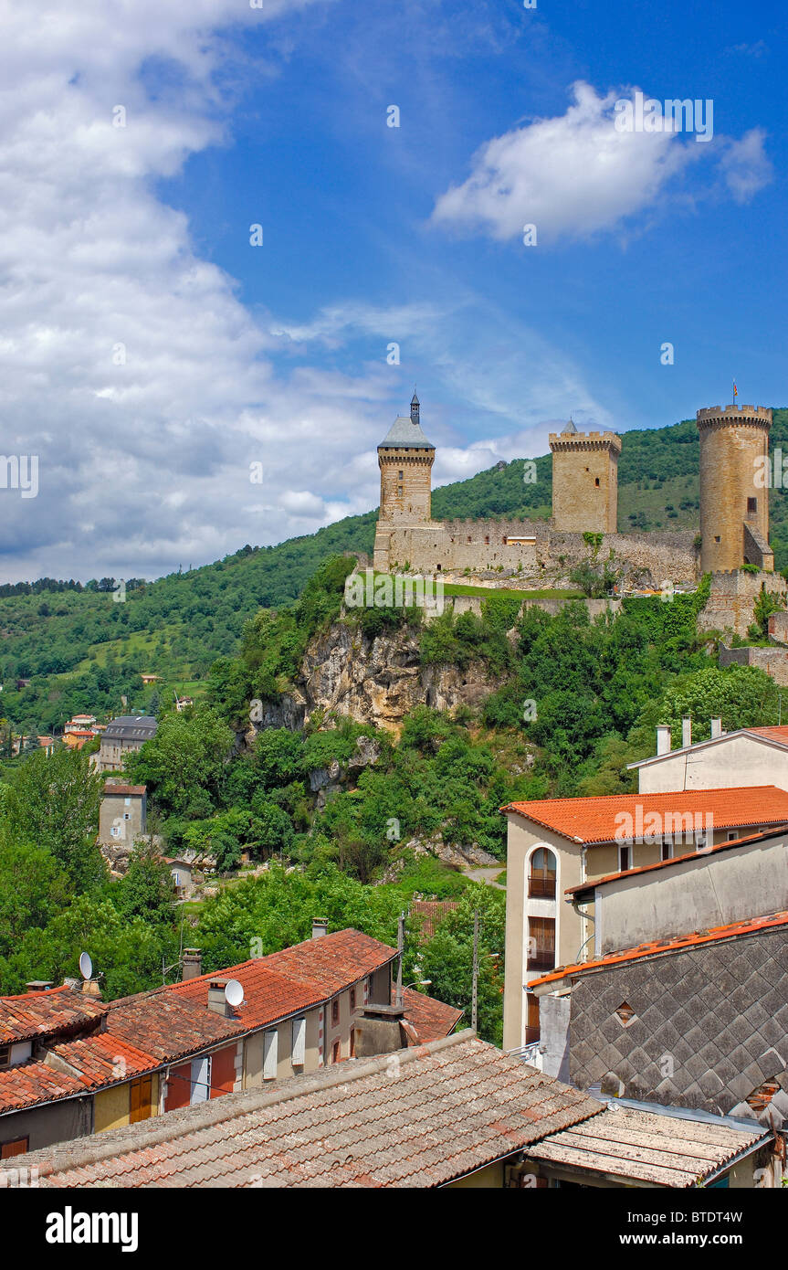 Castle of Foix (Chateau de Foix) . Cathar country. Ariege, Midi ...