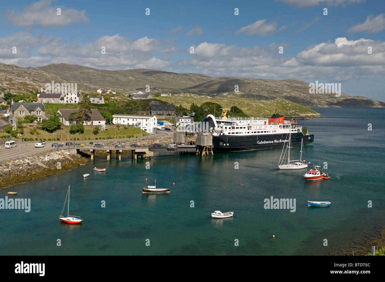 Tarbert ferry terminal town on Harris Outer Hebrides, Western Isles ...
