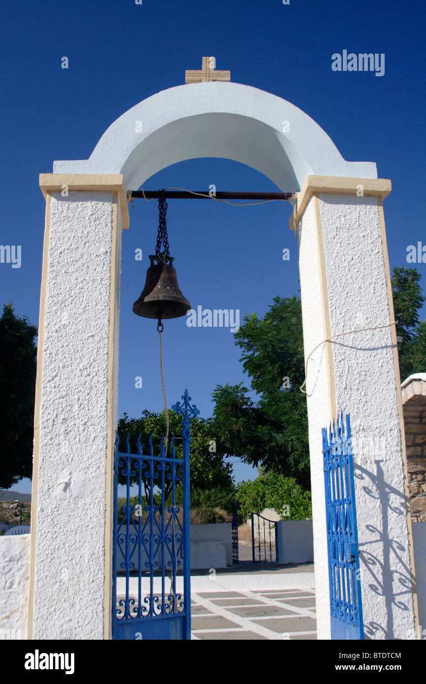 Bell and archway for greek chapel in Lothiarika , near Lardos , Rhodes ...