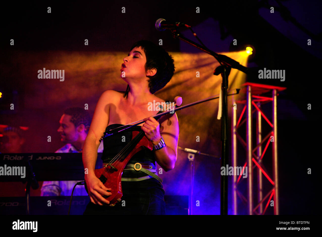 Kyla-Rose Smith of the South African band Freshlyground performing on ...