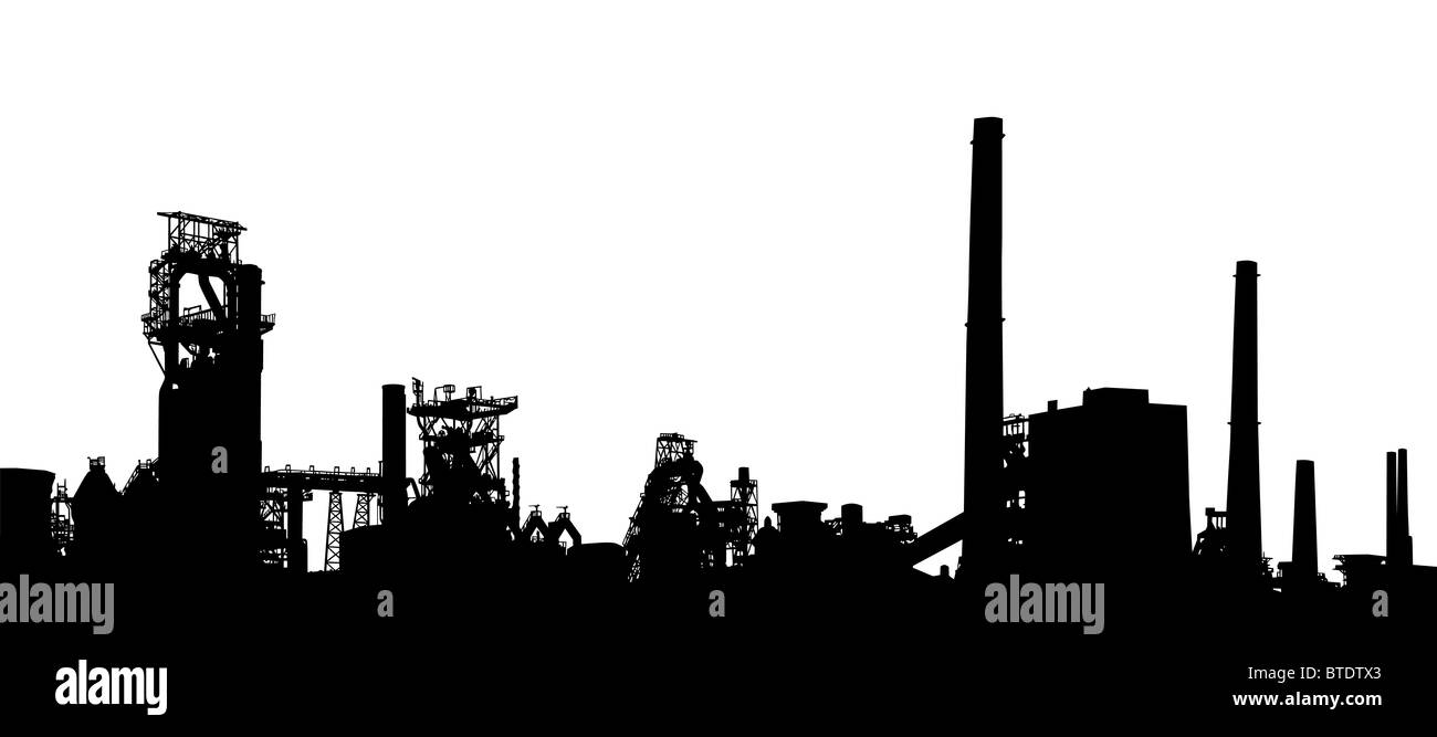 Detailed illustration of an industrial skyline Stock Photo - Alamy