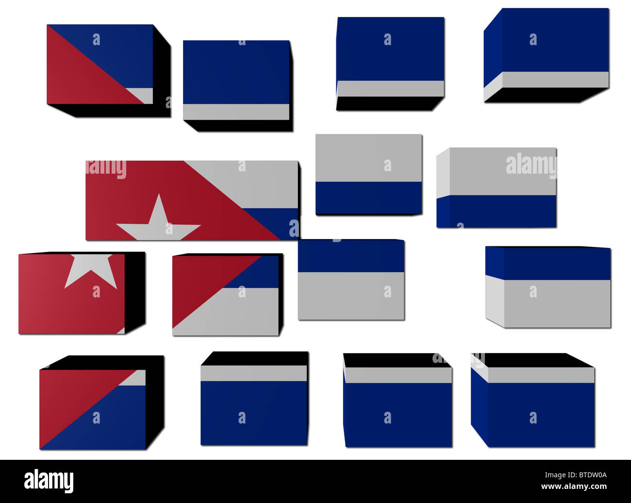 Cuban Flag on cubes against white illustration Stock Photo - Alamy