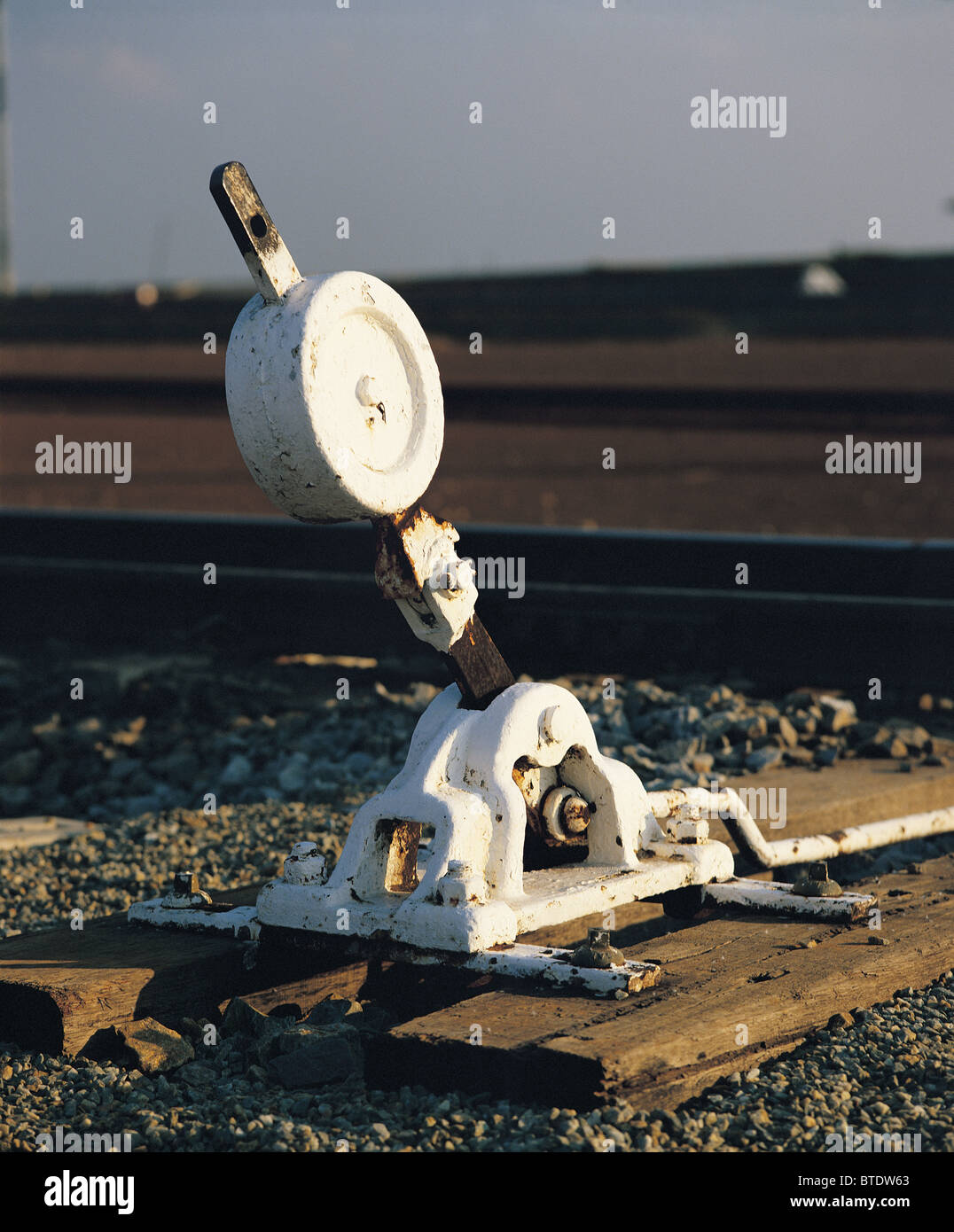 An indicator used to let the train drivers know which way the track ...