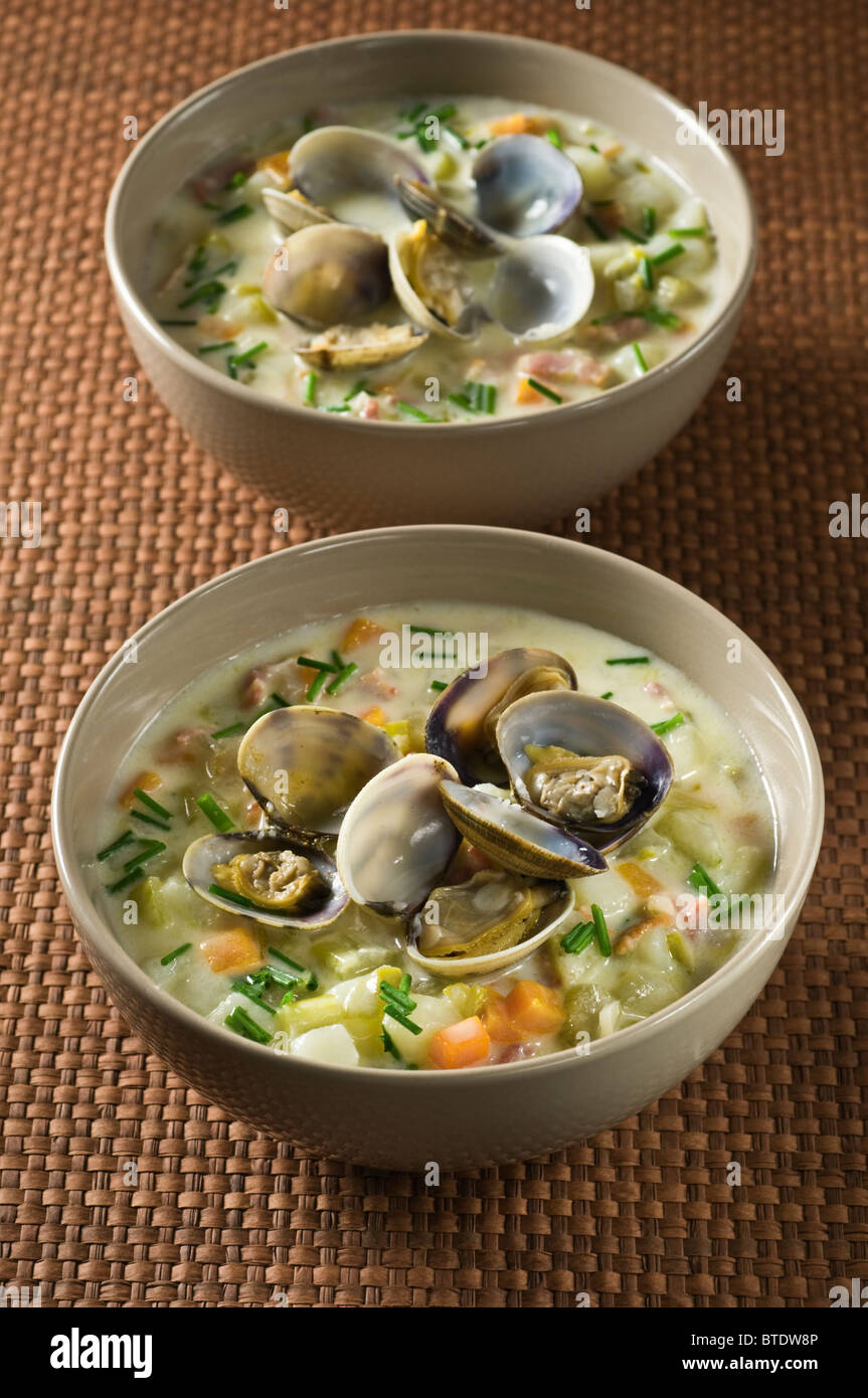 Eating clam chowder hi-res stock photography and images - Alamy