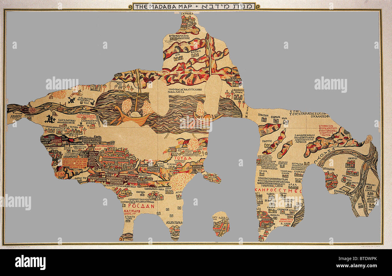 MADABA MAP IS THE MOZAIC FLOOR OF A BYZANTINE CHURCH BUILT IN THE 5TH ...