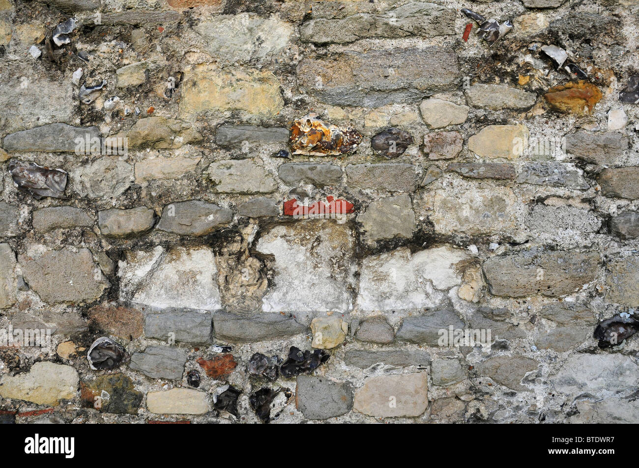 Saxon wall showing variety of materials used. Cathedral Precincts ...