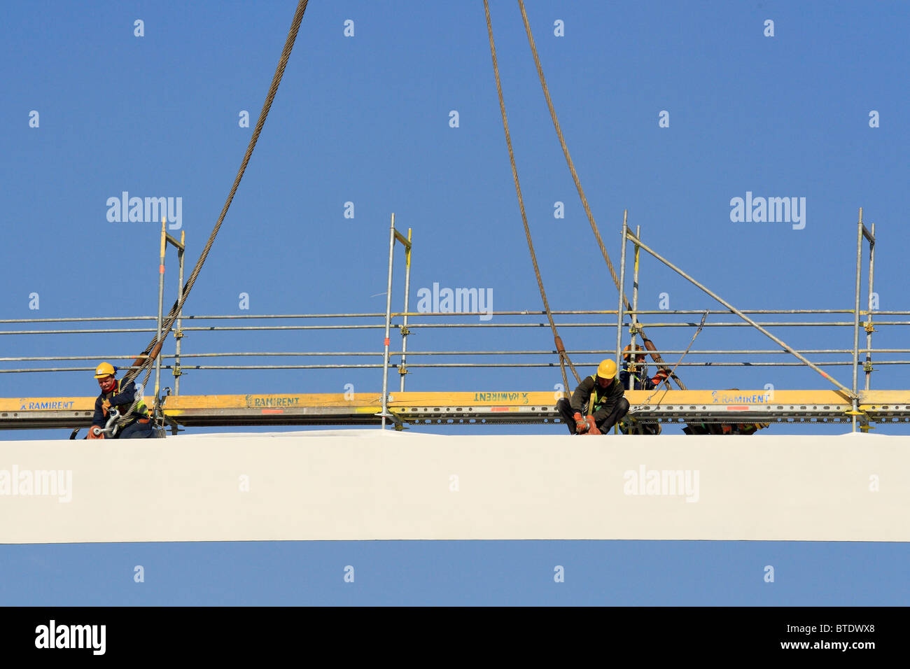 Construction of a modern arena type stadium. Stadion Slaski, Silesia ...