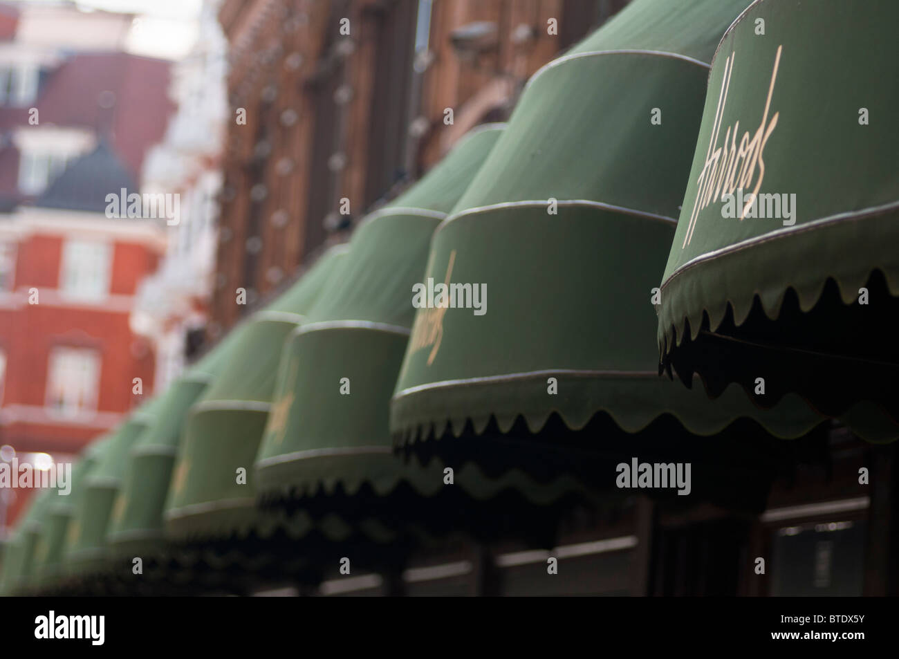 The distinctive canopies belonging to the world famous Harrods ...