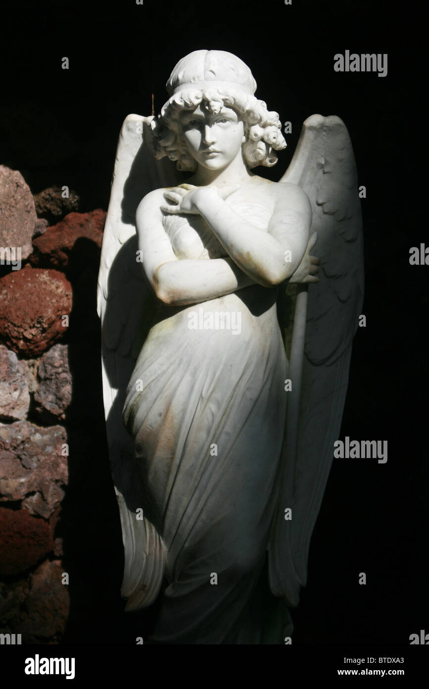 The statue of an Angel. Monte Palace Tropical Gardens, Madeira Island ...