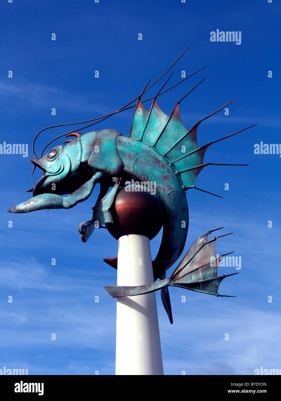 Plymouth Fish Monument Stock Photo - Alamy