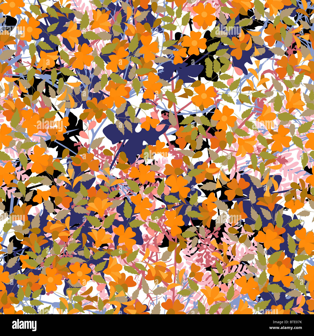 Illustrated seamless tile of tangled plants Stock Photo - Alamy