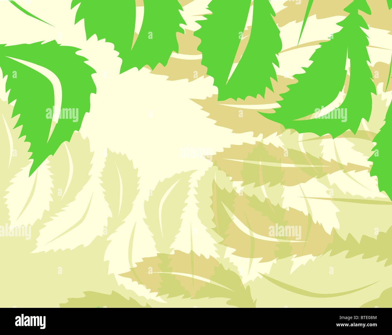 Illustrated background of generic leaf shapes Stock Photo - Alamy