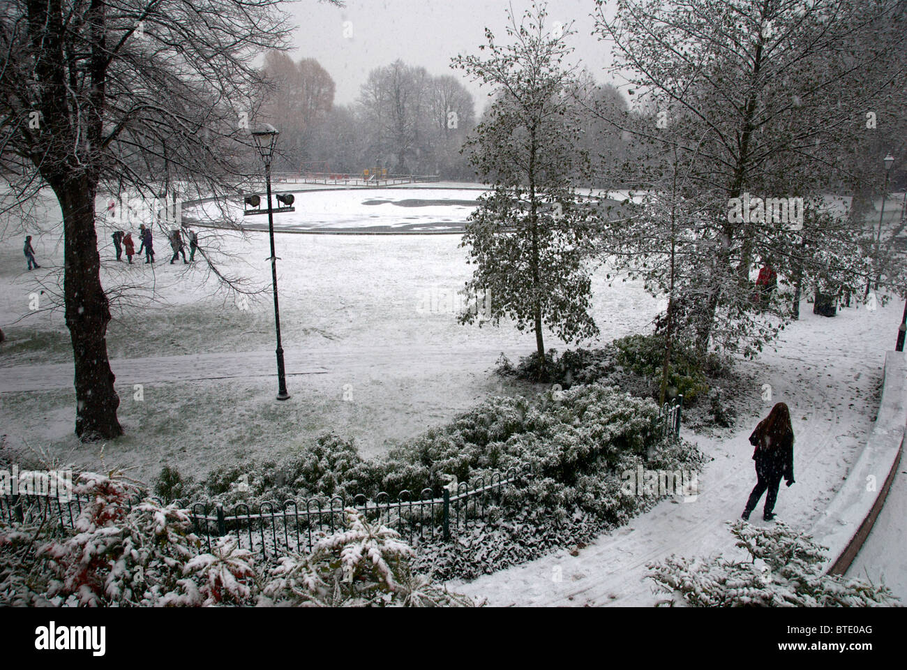 Victoria Park Newbury Berkshire Snow 2009 Stock Photo - Alamy