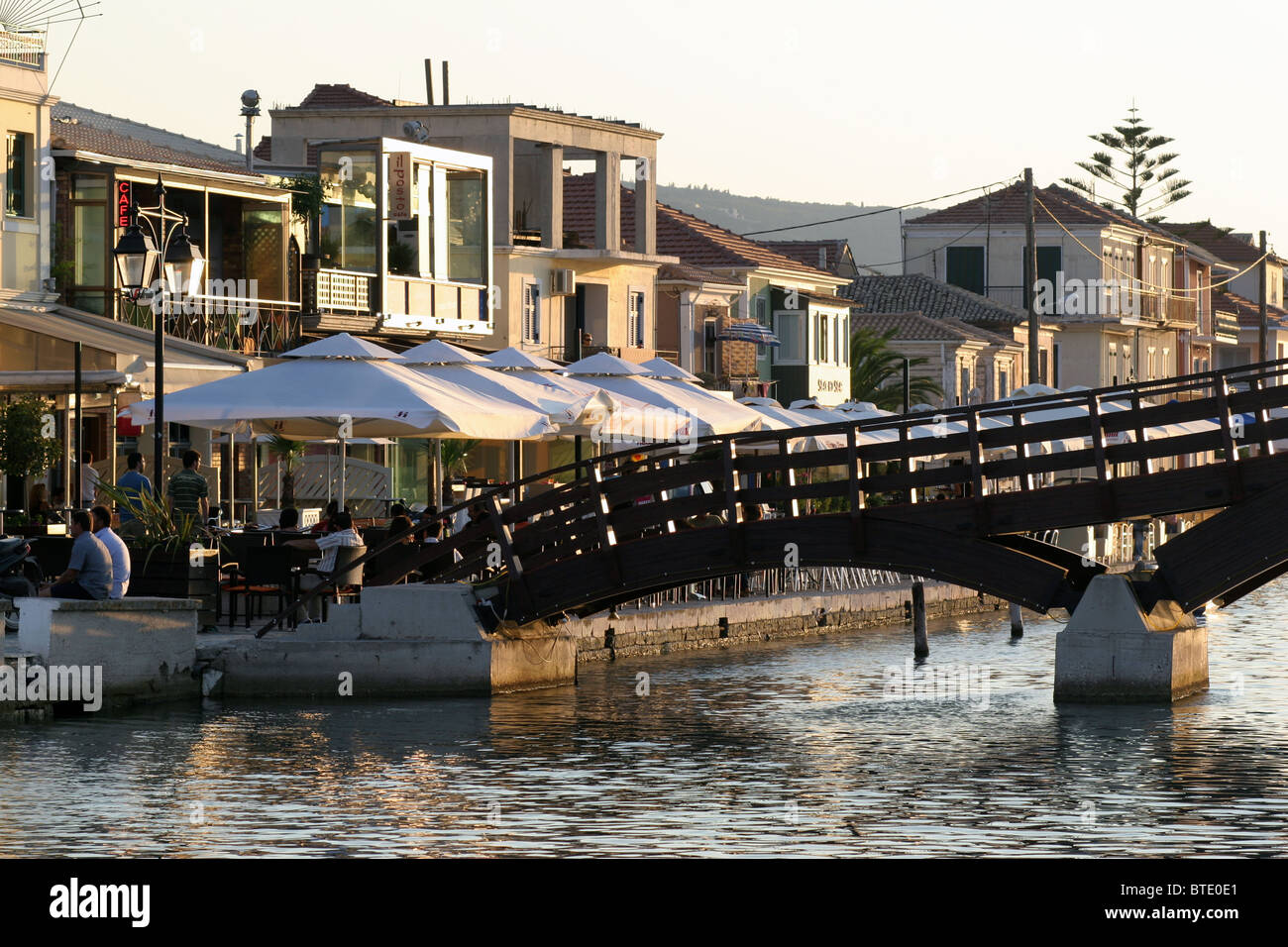 Lefkada Lefkas town village bridge Greece Greek Ionian Islands island ...