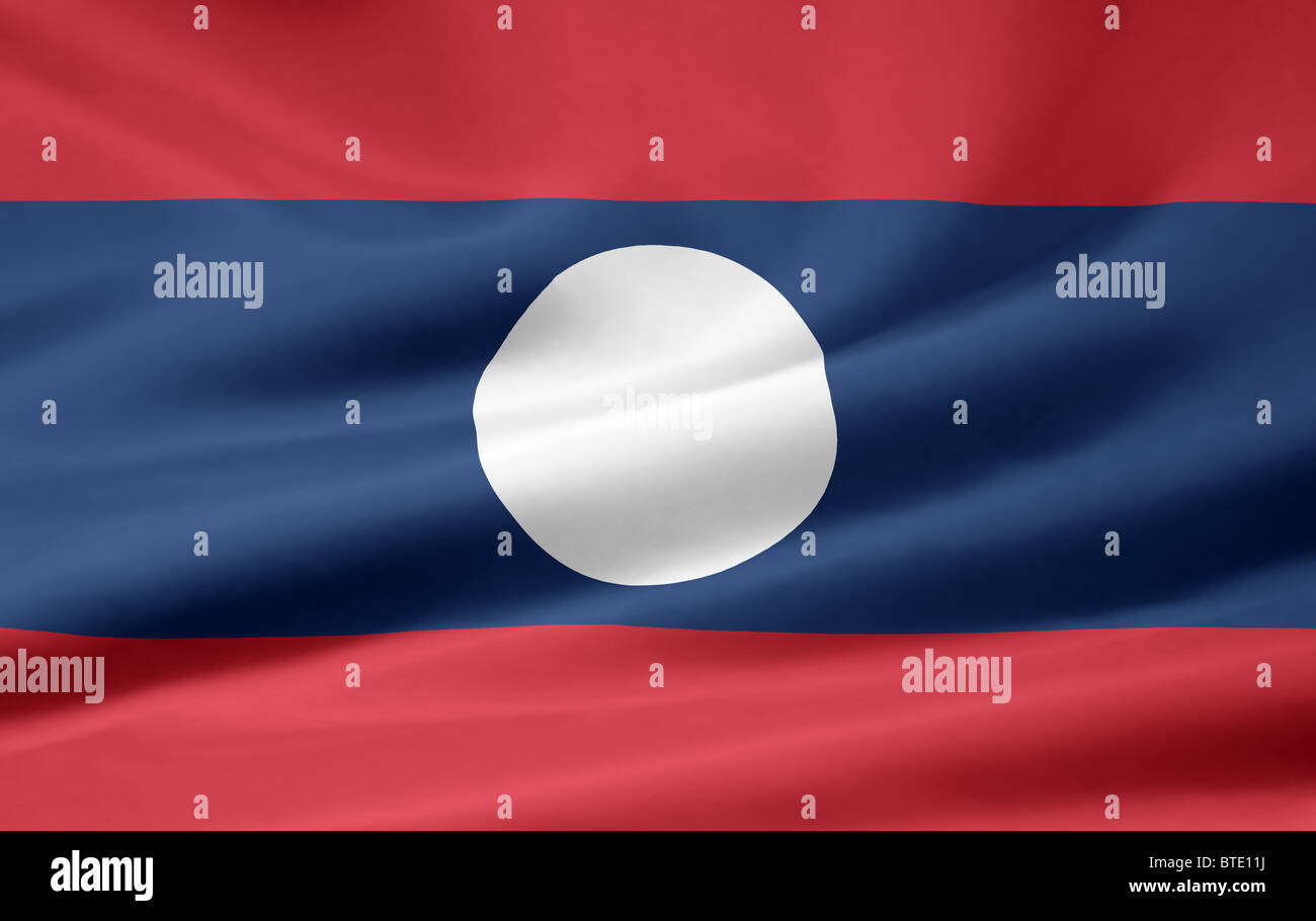 Very large flag of Laos Stock Photo - Alamy